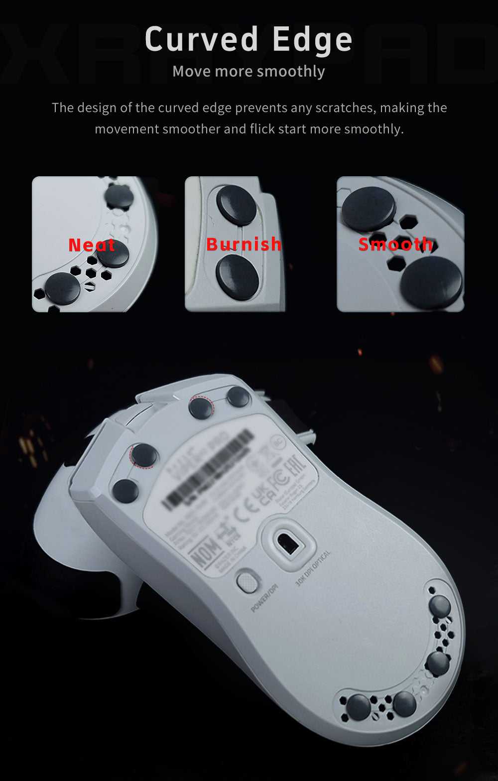 X-Raypad Obsidian PRO Air Mouse Skates – Universal D6.5mm Dots - Ausmodshop