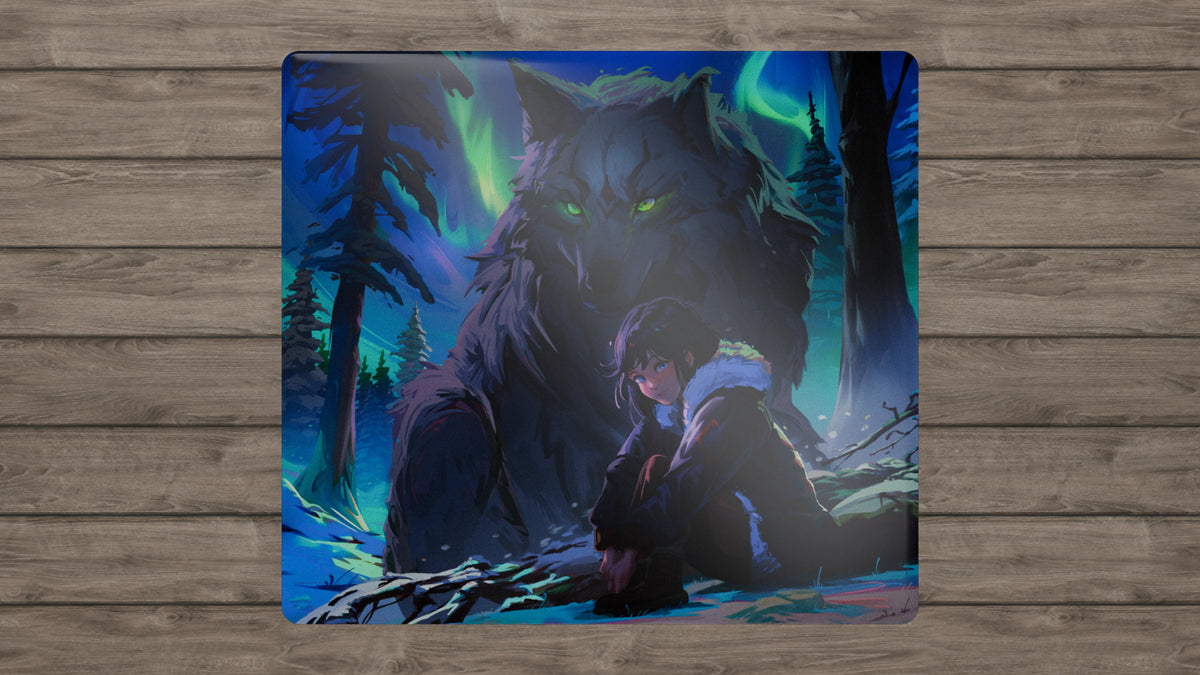 Tekkusai x Hitbox Studios 'The Guardian' Glass Mouse Pad - Ausmodshop