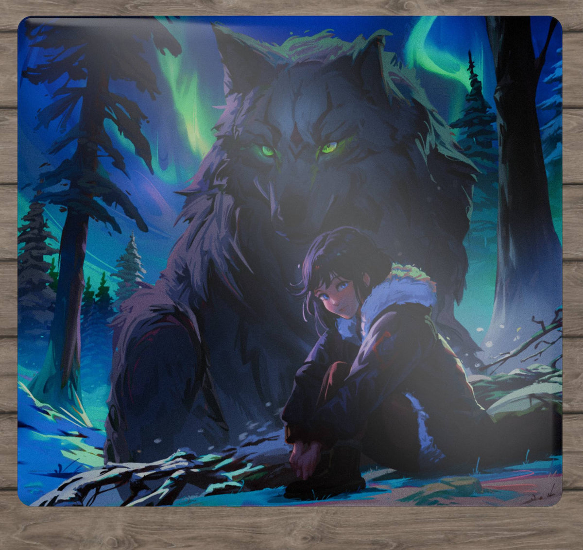 Tekkusai x Hitbox Studios 'The Guardian' Glass Mouse Pad - Ausmodshop