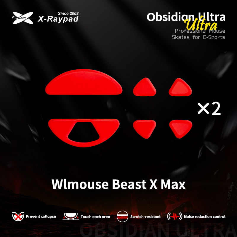 X-Raypad Obsidian Ultra Mouse Skates for WLmouse Beast X MAX - Ausmodshop