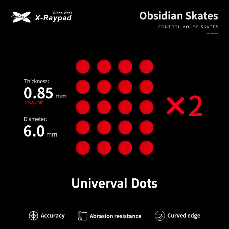 X-Raypad Obsidian Mouse Skates – Universal DIY D6.0mm PTFE Dots ...