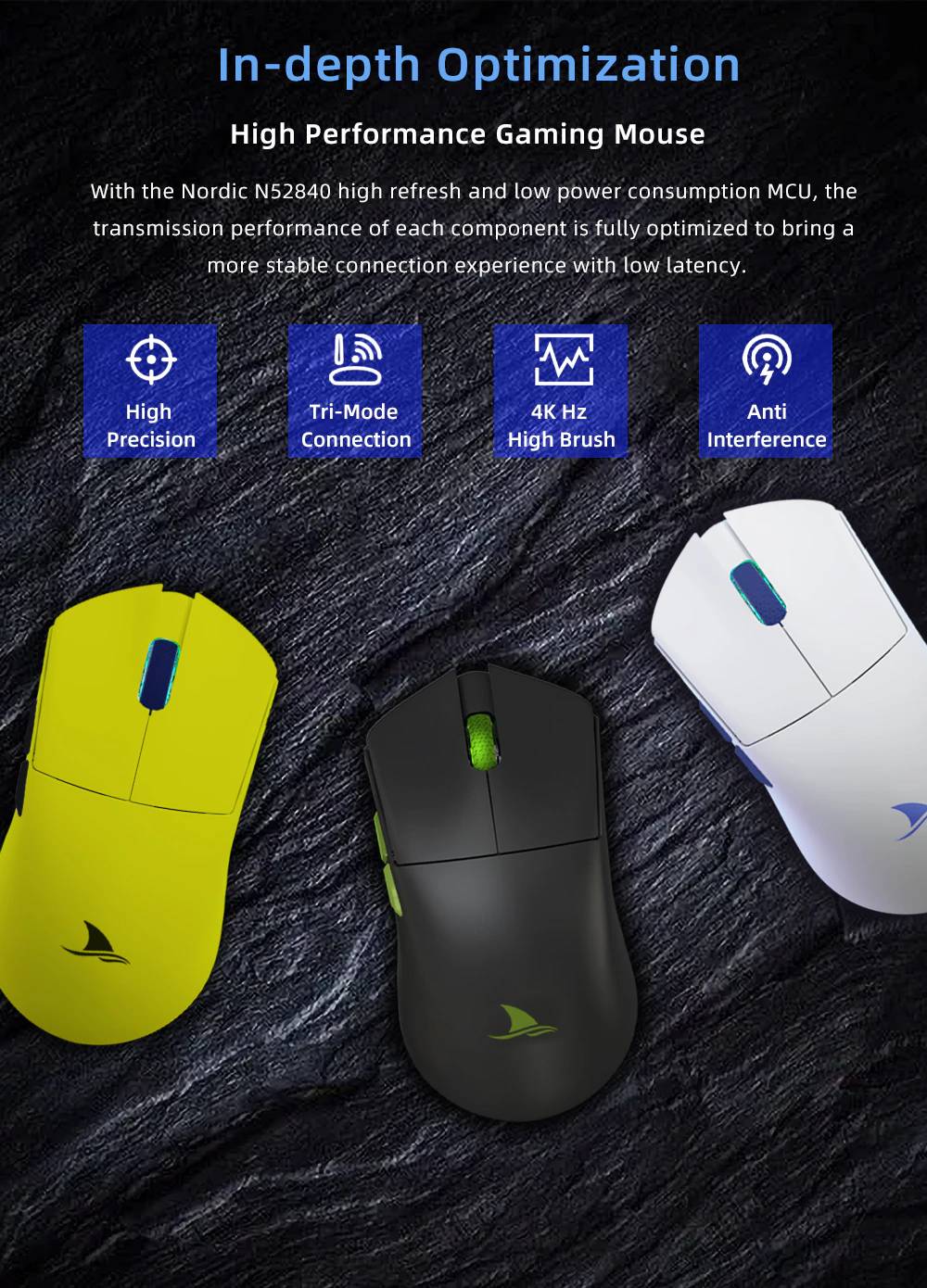 Darmoshark M3-4K Wireless Gaming Mouse - Yellow – Ausmodshop